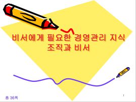 비서에게 필요한 경영관리 지식 조직과 비서.ppt-1페이지