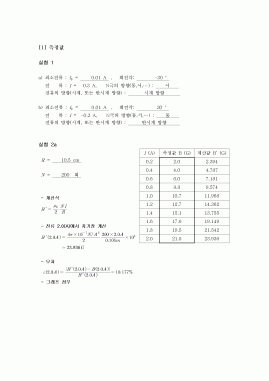 물리학실험 18.전류와 자기장, lenz의 법칙 결과-1페이지