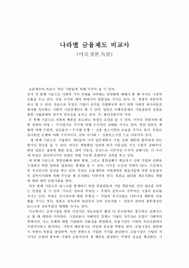 경제사 나라별 금융제도 비교사-1페이지