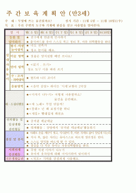 법인 어린이집 평가인증 통과한 만3세 11월 편리한 우리생활/동물 보육일지 - 만 3세 일지-1페이지