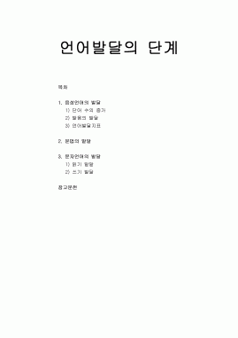 [아동 발달] 언어발달의 단계 - 음성언어의 발달, 문법의 발달, 문자언어의 발달(읽기 발달과 쓰기발달)-1페이지