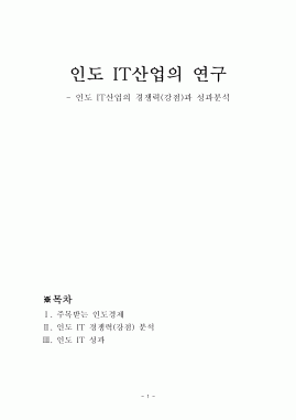 인도 IT산업의 연구 -1페이지