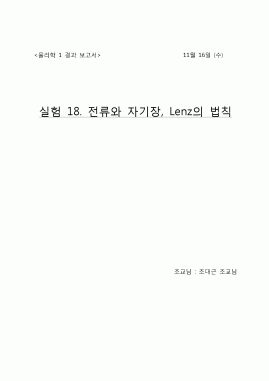 18. 전류와 자기장,Lenz의 법칙-1페이지