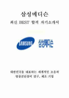 삼성메디슨 영업 마케팅 최신 BEST 합격 자기소개서!!!!-1페이지