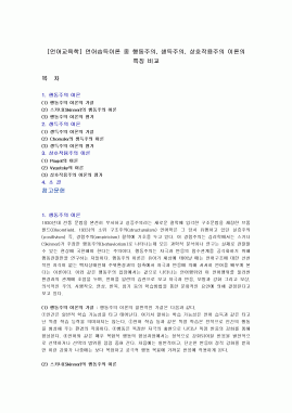 [언어교육학] 언어습득이론 중 행동주의, 생득주의, 상호작용주의 이론의 특징 비교-1페이지