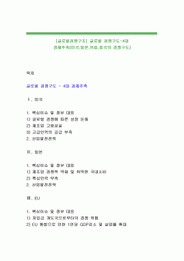 [글로벌경쟁구조] 글로벌 경쟁구도 - 4대 경제주축 (미국,일본,유럽,중국의 경쟁구도)-1페이지