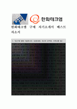  한화테크엠 구매 자기소개서 베스트 자소서-1페이지