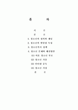 청소년 문제와 해결방안 - 청소년의 정의과 개념, 발달성 특성, 정책, 청소년 문제와 해결방안-1페이지