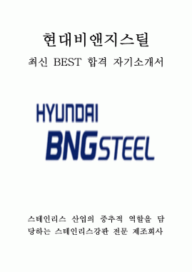 현대비앤지스틸 현대BNG스틸 최신 BEST 합격 자기소개서!!!!-1페이지