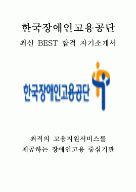  한국장애인고용공단 교사 최신 BEST 합격 자기소개서!!!!-1페이지