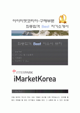 아이마켓코리아 합격자소서[구매부문 합격자] 아이마켓코리아 자기소개서,아이마켓코리아 자소서,아이마켓코리아 채용정보-1페이지