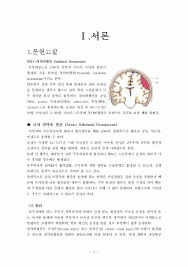 경막하 출혈, 경막하혈종(SDH : Subdural Hematoma) 케이스-1페이지