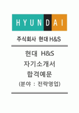 [현대H&S자기소개서] 현대H&S(전략영업부)자기소개서_현대H&S자소서합격예문_현대H&S공채자기소개서_현대그룹채용자소서_현대H&S자기소개서자소서-1페이지