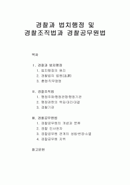 [경찰행정론]경찰과 법치행정 및 경찰조직법과 경찰공무원법에 대한 이해와 정리 -1페이지