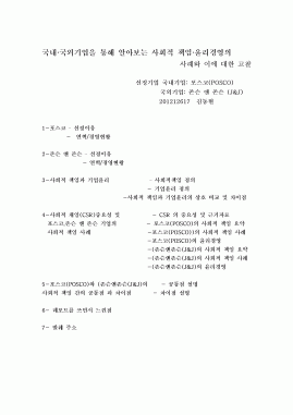 국내·국외기업을 통해 알아보는 사회적 책임·윤리경영의 사례와 이에 대한 고찰 - 포스코(POSCO)와 존슨앤존슨(J&J)-1페이지