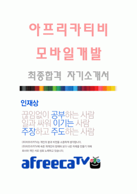 아프리카티비(모바일개발-최종합격자) 아프리카TV 자기소개서,아프리카티비 자소서,아프리카티비 채용정보-1페이지