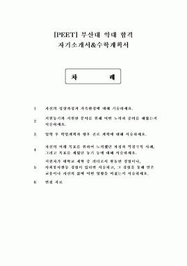 [PEET] 부산대 약대 합격 자기소개서 & 수학계획서-1페이지