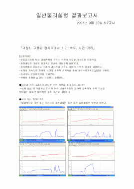 실험02 결과보고서 과정1.고정된 경사각에서 시간-속도, 시간-거리-1페이지