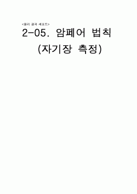 [물리] (결과) 2-05. 암페어 법칙 (자기장 측정)-1페이지