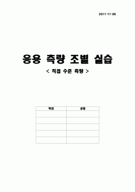  측량 직접 수준 레포트-1페이지