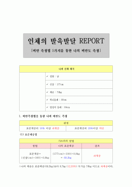 (KCU 대구가톨릭대학교) 비만측정법 5가지를 통한 나의 비만도 측정 <인체의 발육발달>-1페이지