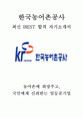  한국농어촌공사 토목 최신 BEST 합격 자기소개서!!!!-1페이지