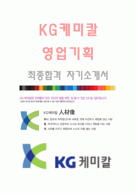 KG케미칼 (영업기획-최종합격자) KG케미칼 자기소개서,KG케미칼 자소서,KG케미칼 채용정보-1페이지