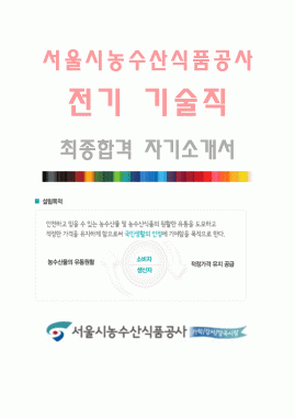 서울시농수산식품공사(전기 기술직-최종합격자) 서울시농수산식품공사 자기소개서,서울시농수산식품공사,서울시농수산식품공사 채용정보-1페이지