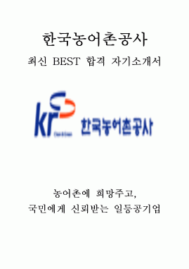  한국농어촌공사 기전 최신 BEST 합격 자기소개서!!!!-1페이지