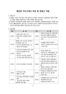 종근당 기업정보 (자기소개서 및 면접시 참고자료)-1페이지