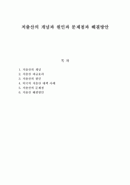 저출산의 개념과 원인과 문제점과 해결 방안-1페이지