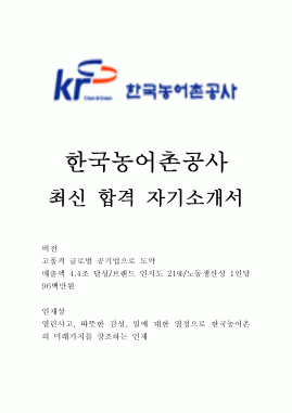  한국농어촌공사 합격 자기소개서 자소서 베스트 예문-1페이지