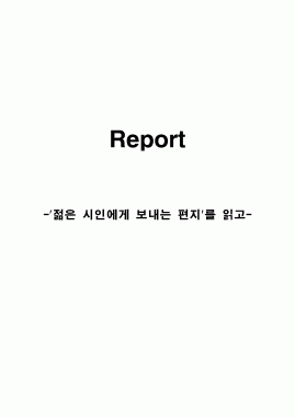 젊은 시인에게 보내는 편지 감상문-1페이지