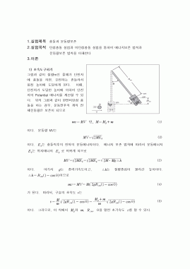 [물실(물리 실험)] 08.탄성 및 비탄성 충돌 (충돌과 운동량보존) : 탄성충돌 실험과 비탄성충돌 실험을 통하여 에너지보존 법칙과 운동량보존 법칙을 이해한다-1페이지