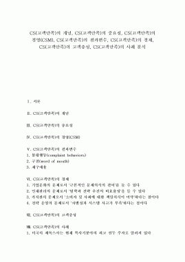 [CS][고객만족][고객][경영]CS(고객만족)의 개념, CS(고객만족)의 중요성, CS(고객만족)의 경영(CSM), CS(고객만족)의 결과변수, CS(고객만족)의 경제, CS(고객만족)의 고객충성, CS(고객만족)의 사례 분석-1페이지