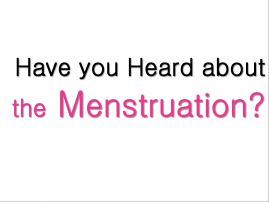 월경(Menstruation),생리에 관한 레포트-1페이지