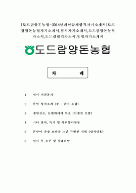 [도드람양돈 농협-2014년 최신 공채 합격 자기소개서] 도드람양돈 농협 자기소개서,합격자기소개서,도드람양돈농협자소서,도드람합격자소서,농협자기소개서-1페이지