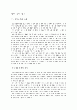 청년 실업 대책 (청년실업대책의 의의, 분류, 7개 정부기관 합동 청년 고용 촉진 대책, 청년고용 추가 대책, 해외의 사례)-1페이지