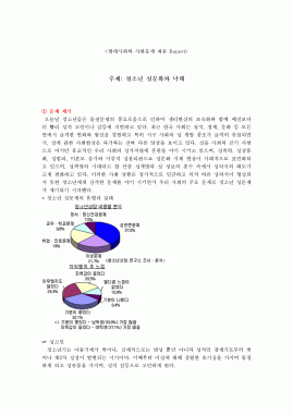 <현대사회와 사회문제 최종> 청소년 성문화와 낙태 (문제 제기, 청소년의 특징적 성문화 & 사회+국제적의미체계, 청소년의 성문화와 낙태에관해 도출되는 문제점, 문제점에 대한 해결책)-1페이지