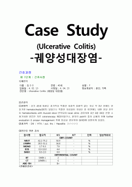 [성인간호학][Ulcerative Colitis][궤양성대장염] 케이스 스터디(Case Study), 간호과정-1페이지