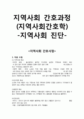 [지역사회간호학][지역사회간호과정][지역사회간호진단], 지역사회 분석-1페이지