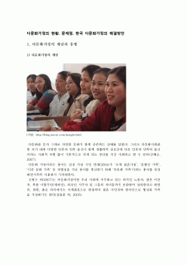 다문화가정의 현황, 문제점, 한국 다문화가정의 해결방안 (다문화가정의 개념과 유형, 형성과정, 현황, 문제점, 해결방안)-1페이지