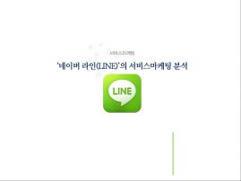 [서비스마케팅] ‘네이버 라인(NAVER LINE)’ 마케팅전략 분석과 라인 SWOT,STP,4P전략 (발표 대본 포함).pptx-1페이지