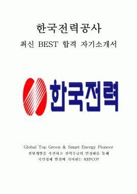 한국전력공사 KEPCO 한전 최신 BEST 합격 자기소개서-1페이지