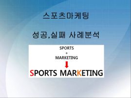 스포츠마케팅 성공,실패 사례분석과 스포츠마케팅 개념분석 및 스포츠마케팅의 보완점 - 삼성, 코카콜라, 현대자동차.나이키,프로스펙스, ASTRA 스포츠마케팅사례 PPT자료-1페이지