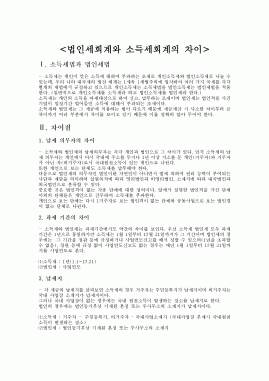 [회계] 법인세회계와 소득세회계의 차이-1페이지