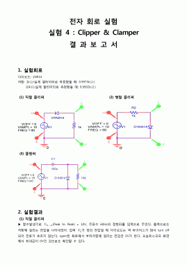 [전자 회로 실험] (결과) 실험 04 : 클리퍼(Clipper) & 클램프(Clamper)-1페이지