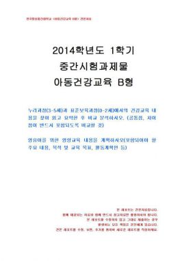 2014년 1학기 아동건강교육 중간시험과제물 B형(영유아 영양교육 내용 + 공통 포함)-1페이지