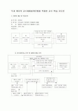 딕과 케리의 교수체제설계모형을 적용한 교수 - 학습 지도안 -1페이지