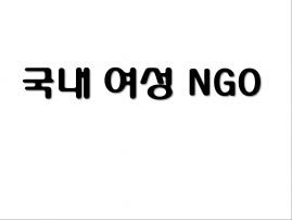 국내 여성 NGO (여성문제연구회, 21세기 여성 CEO 연합, 21세기 여성 정치 연합, 한국 여성 단체 연합).PPT자료-1페이지